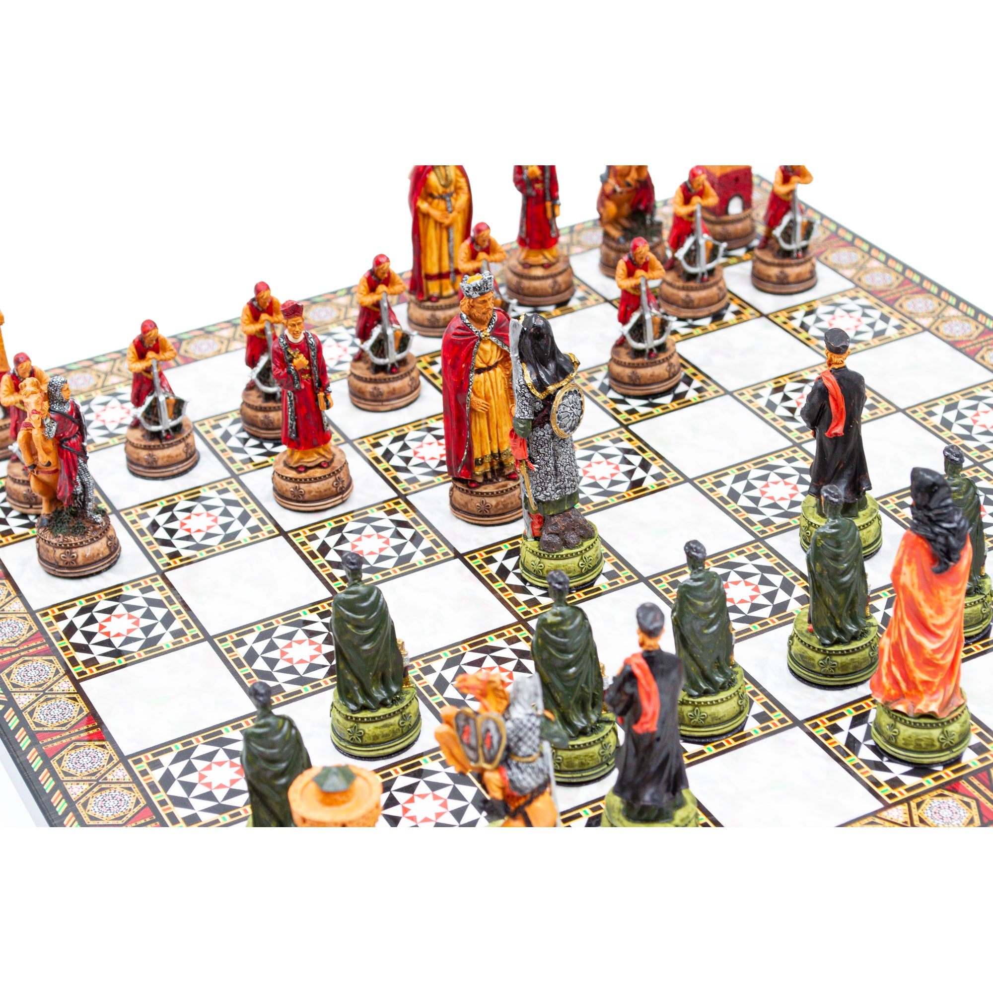 Hand Painted Camelot Army Themed Chess Set